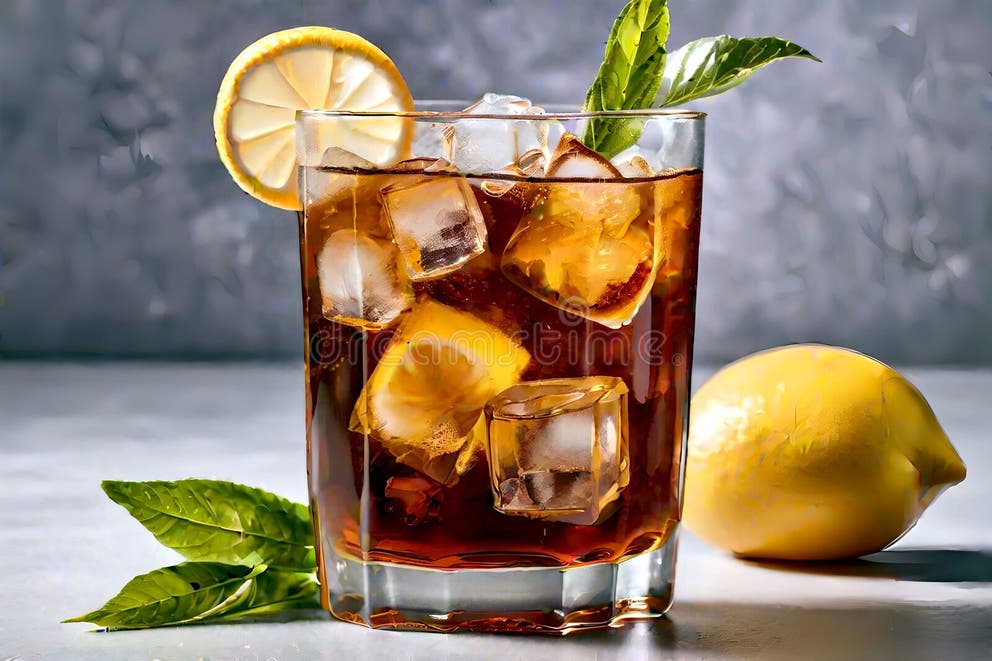 Cold Iced Tea in a Cup with Ice Cubes Stock Illustration - Illustration ...