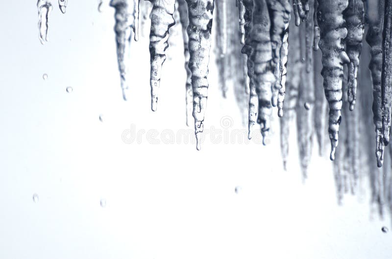 Cold Icicles Dripping with Water Behind Niagara Falls Stock Photo ...