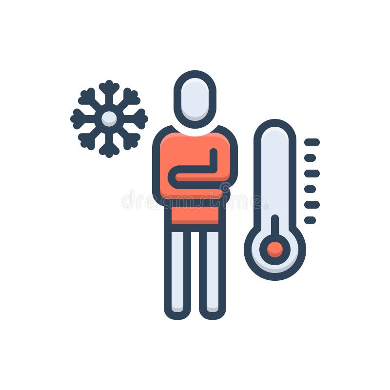 Color Illustration Icon for Cold, Thermometer and Temperature Stock ...