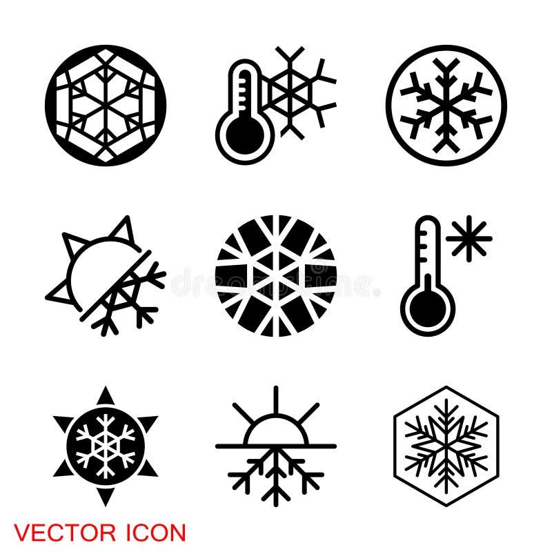 Cold Icon. Snowflake Sign Icon. Air Conditioning Symbol. Vector Stock ...