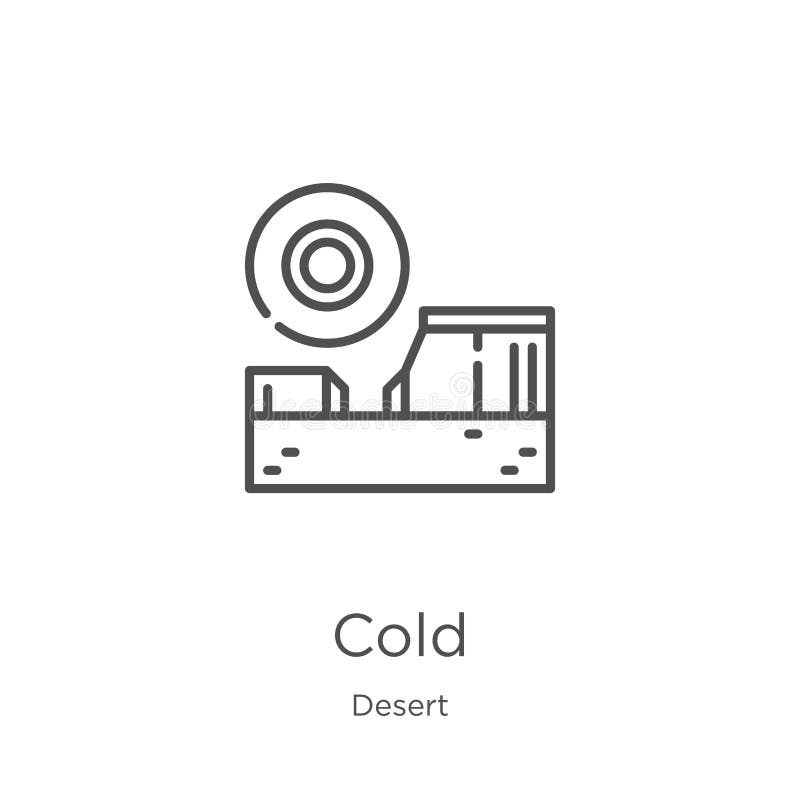 Cold Icon Vector from Desert Collection. Thin Line Cold Outline Icon ...