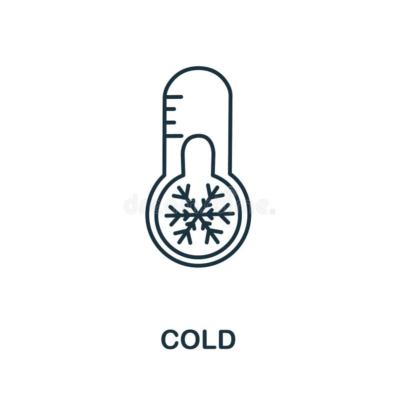 Cold Icon from Winter Collection. Simple Line Element Cold for ...