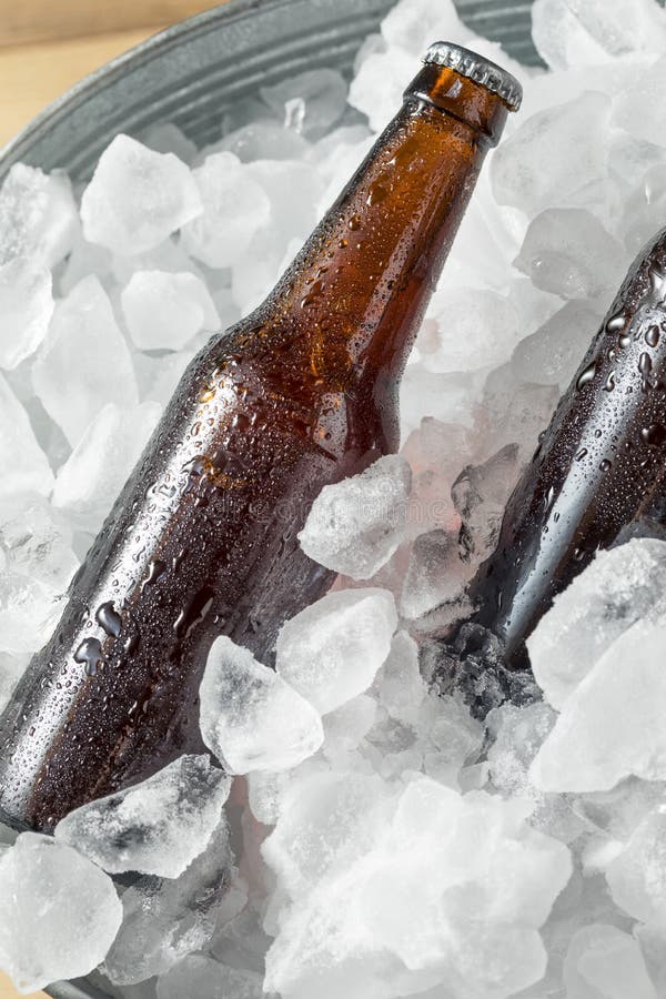 Cold Icy Beer Bottles stock image. Image of fresh, glass - 130389037