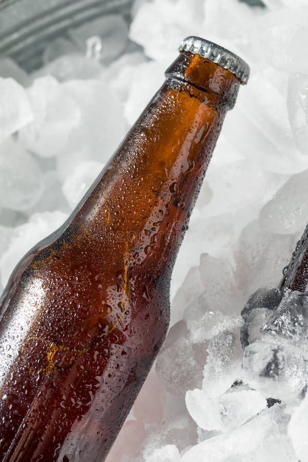 Cold Icy Beer Bottles stock photo. Image of glass, alcoholic - 130389582