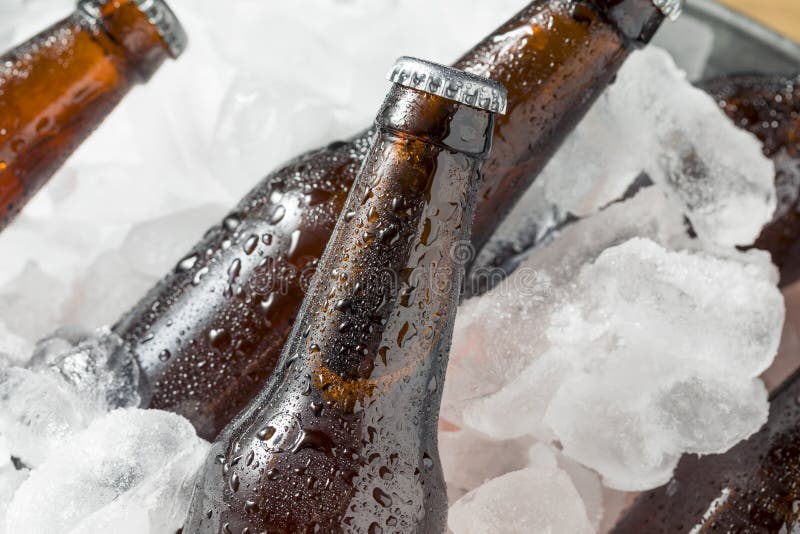 Cold Icy Beer Bottles stock photo. Image of cool, beverage - 130388876