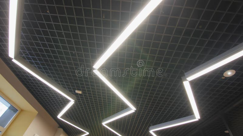Cold Illumination from Ceiling in Modern School Classroom Stock Footage ...