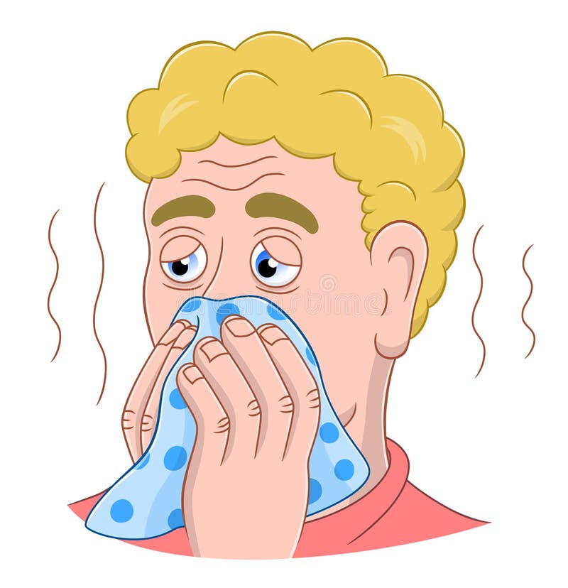Man with a Cold Illustration Stock Illustration - Illustration of cold ...