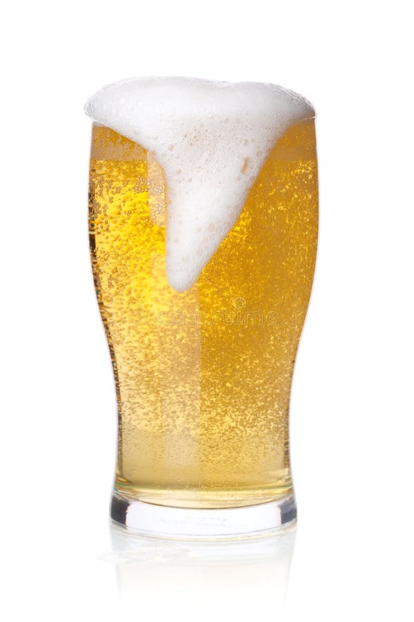 Cold lager beer stock photo. Image of drop, foam, crown - 13642832