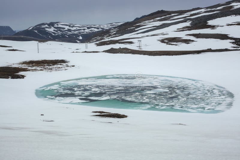 The Cold Lake in the Arctic Circle Stock Image - Image of iceberg ...