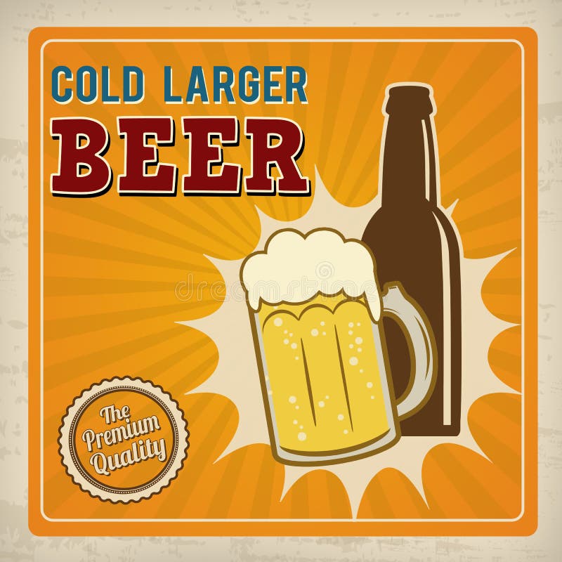 Ice cold beer poster stock vector. Illustration of restaurant - 32122232