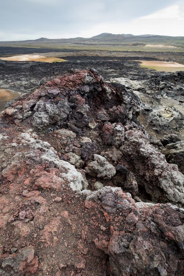 Cold Lava Magma Lake Volcano National Park Stock Image - Image of ...