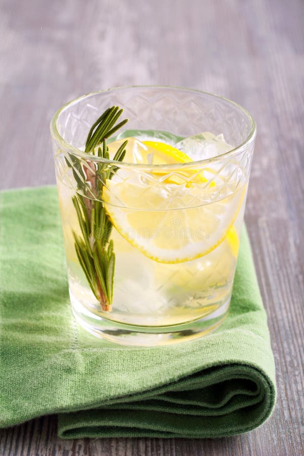 Cold Lemon and Rosemary Drink Stock Image - Image of cocktail, herb ...