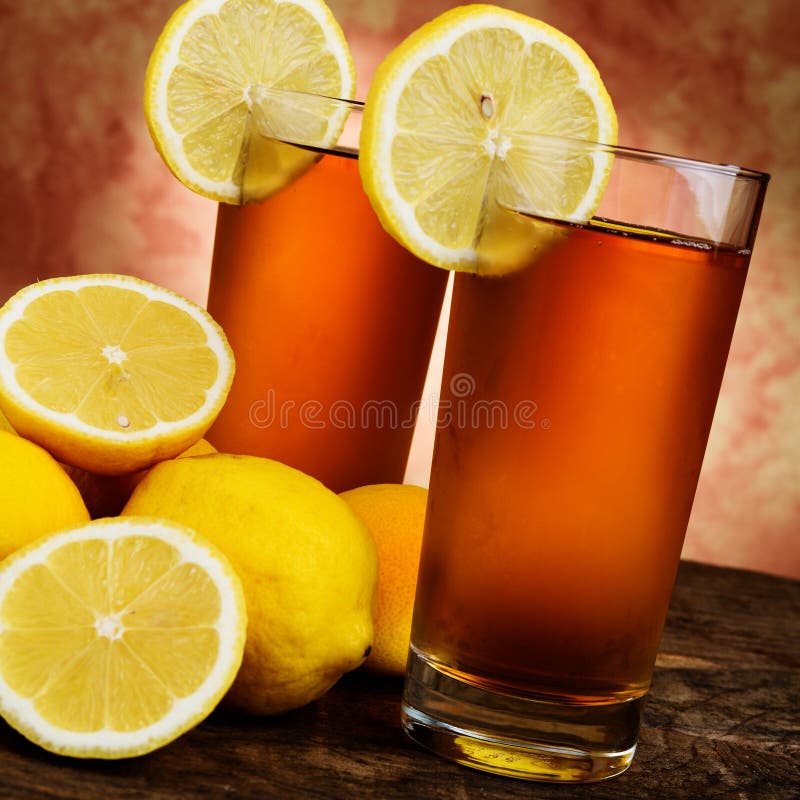 Cold lemon tea stock photo. Image of sweet, beverage - 41471294