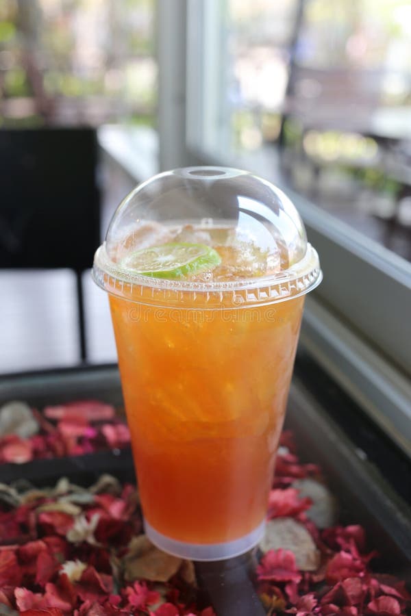 Cold Lemon Tea for Reduces Thirst Water. Stock Image - Image of lime ...