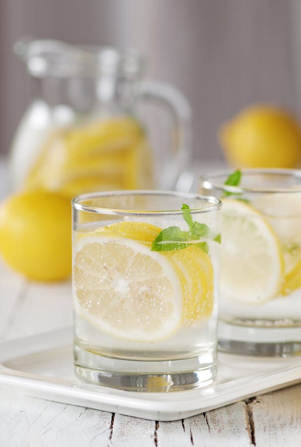 Cold lemon water stock photo. Image of fresh, cold, fruit - 36015096
