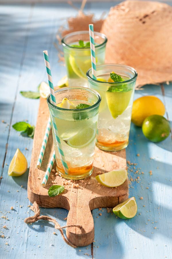 Cold Lemonade As Drink for Summer Hot Days Stock Image - Image of ...