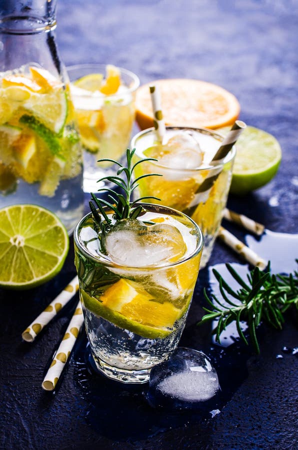 Cold lemonade with citrus stock image. Image of natural - 90882121