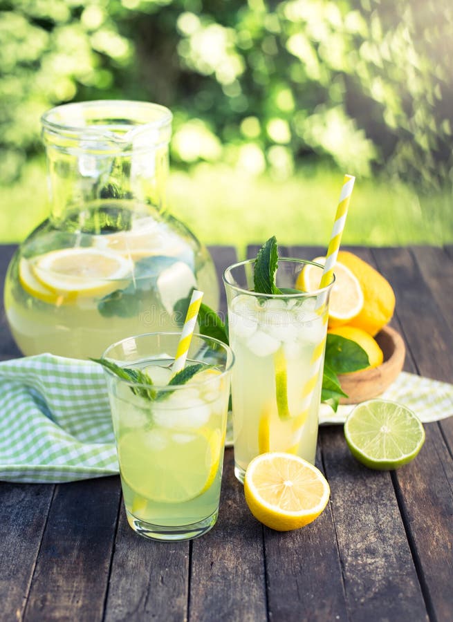 Ice cold lemonade stock image. Image of garden, freshness - 38483609