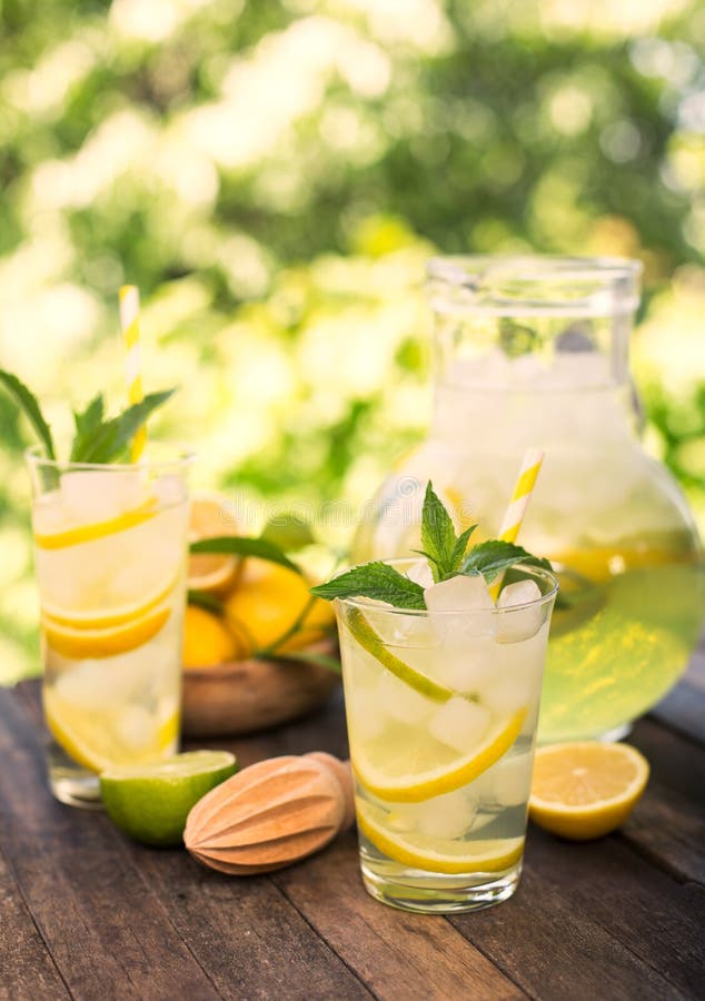 Ice cold lemonade stock image. Image of garden, freshness - 38483609