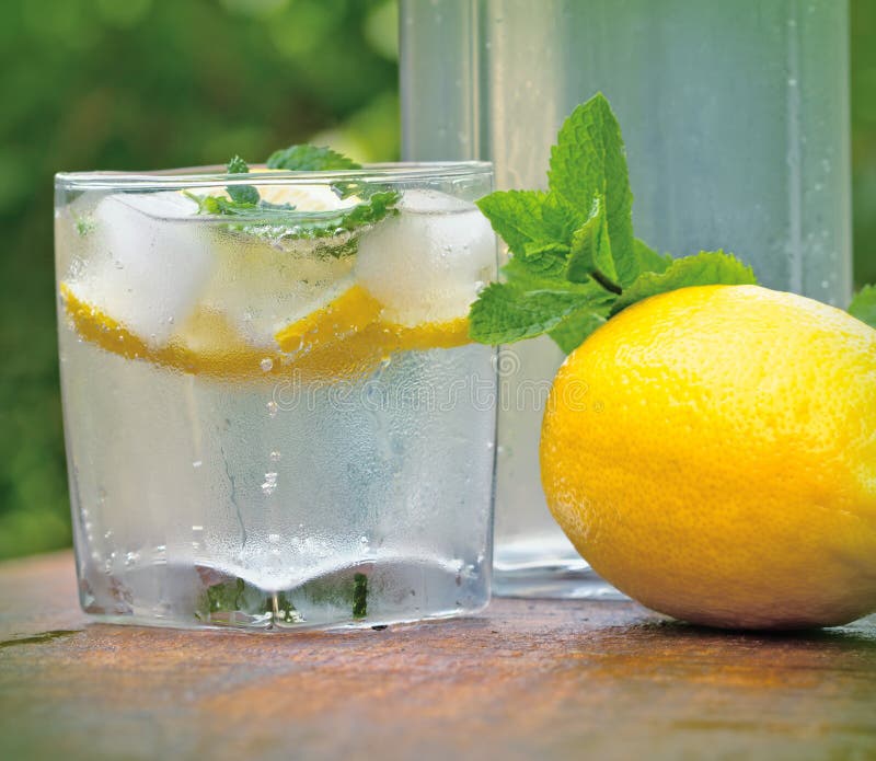 Cold lemonade stock image. Image of healthy, heat, garden - 52994803