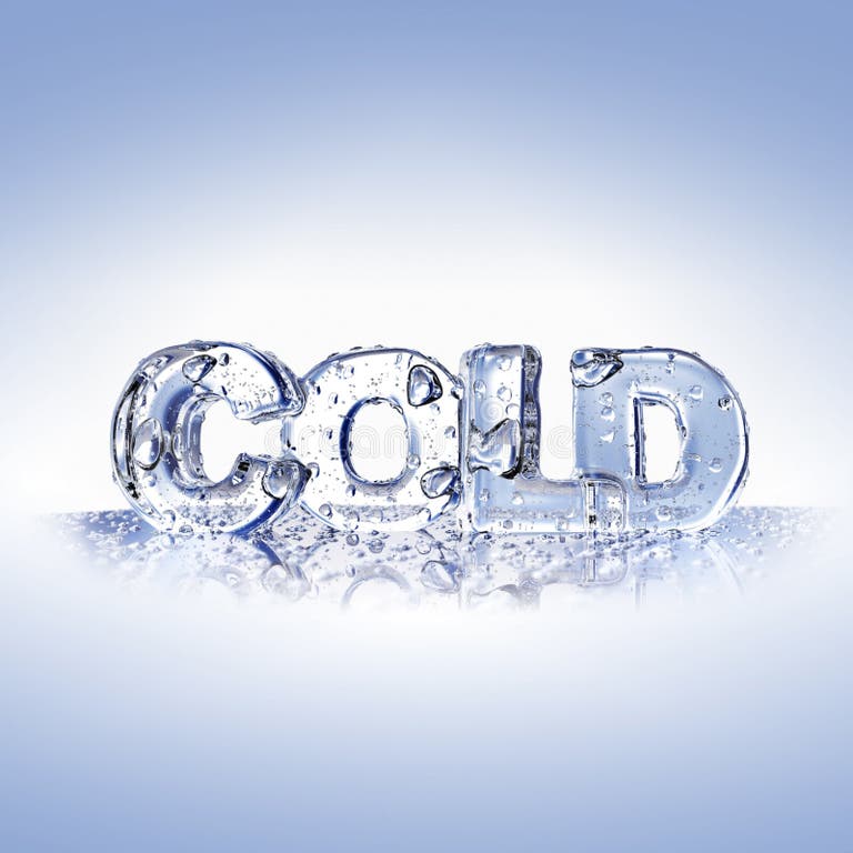 Cold Letters on a Blue Glass Surface Stock Illustration - Illustration ...