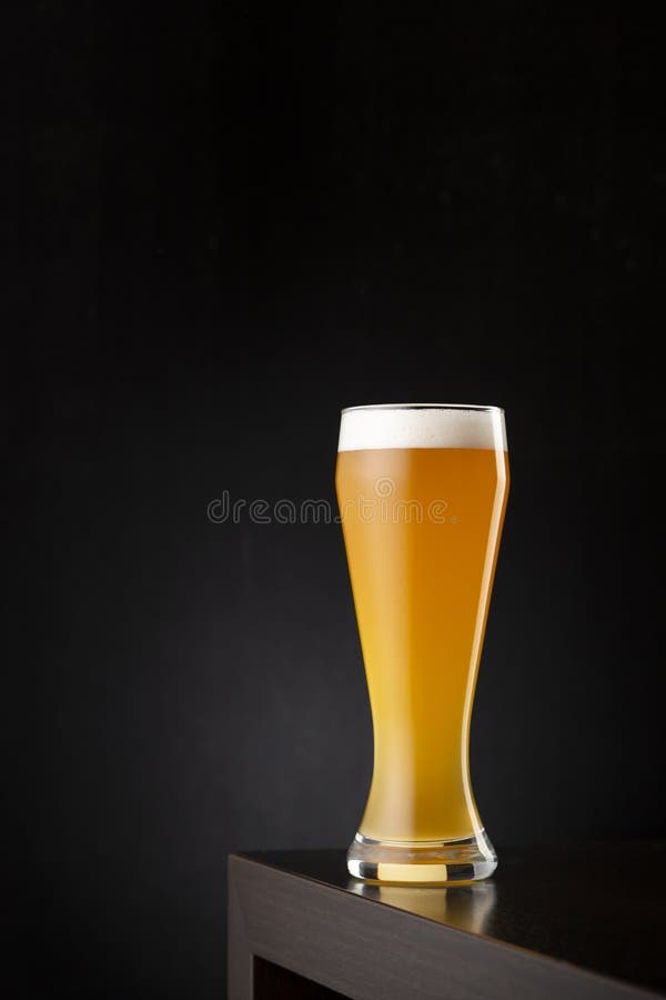 Glass of cold pale beer stock image. Image of black - 177510383