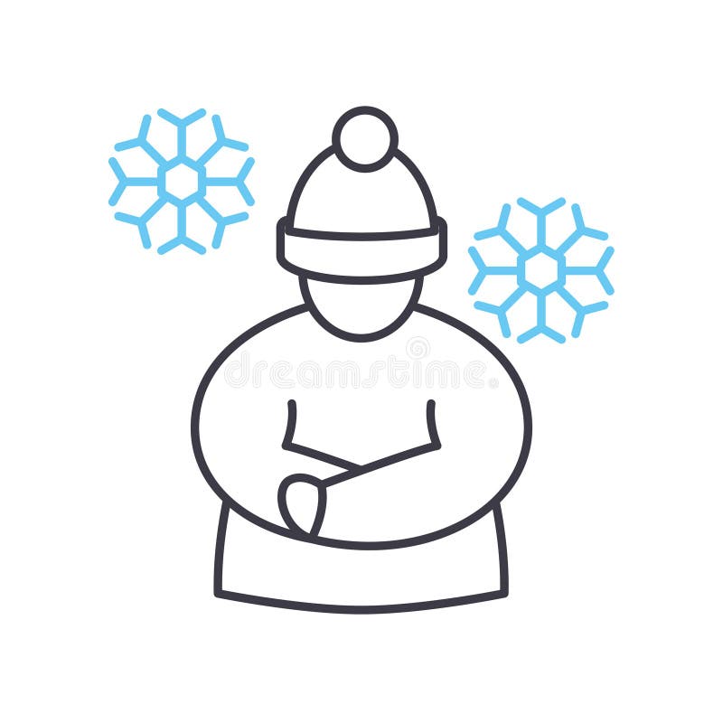 Cold Line Icon, Outline Symbol, Vector Illustration, Concept Sign Stock ...