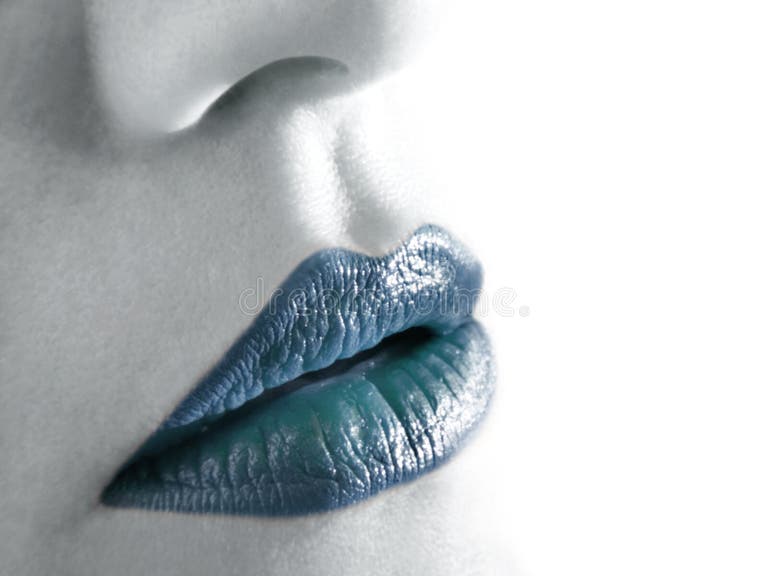 Cold lips stock photo. Image of fallen, mouths, blue, makeup - 2284966