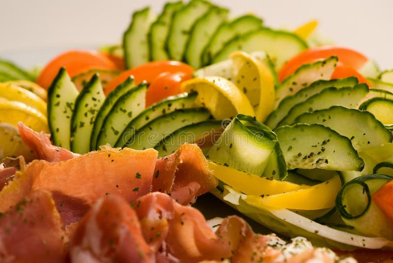 Cold Meat and Fresh Vegetables Stock Photo - Image of close, lunch: 3806966