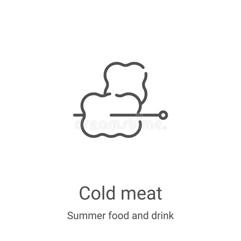 Cold Meat Icon Vector from Summer Food and Drink Collection. Thin Line ...