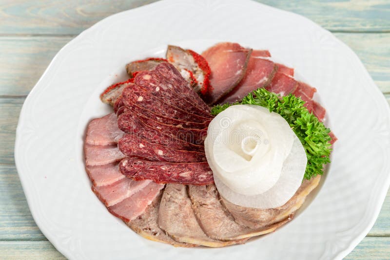 Cold Meat Plate - Assorted Snacks Stock Photo - Image of starter, beef ...