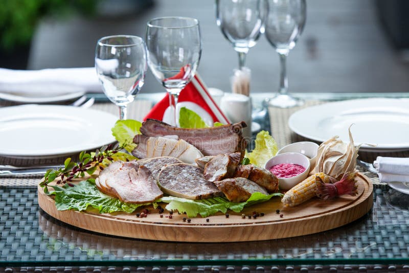 Cold meat platter stock photo. Image of meat, delicious - 43841082