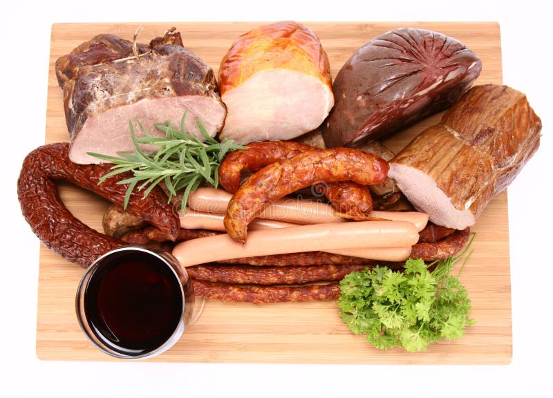 Cold meat and wine stock image. Image of head, cater - 15570645