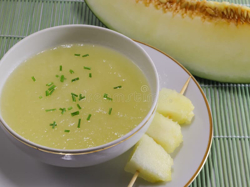 Cold melon soup stock photo. Image of restaurant, soup - 8819208