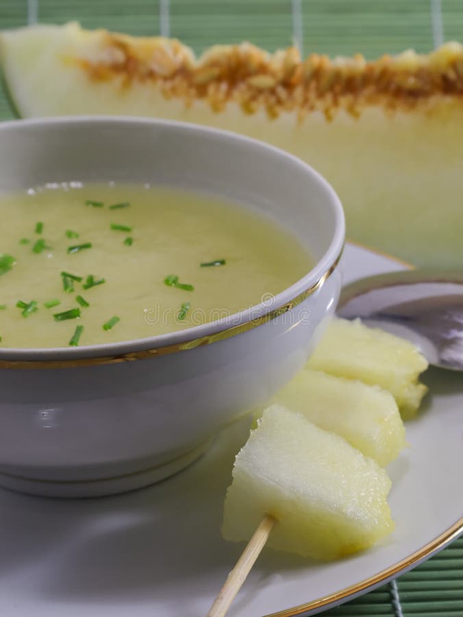 Cold melon soup stock photo. Image of restaurant, soup - 8819208
