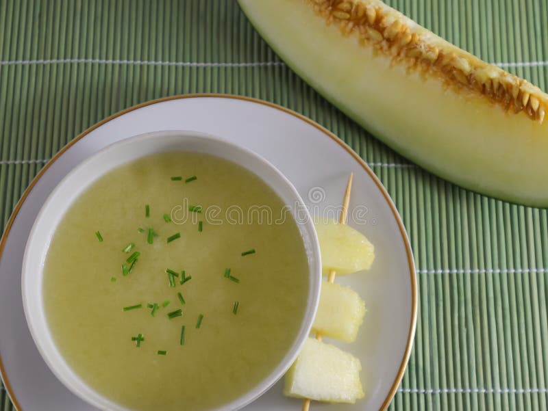 Cold melon soup stock photo. Image of restaurant, soup - 8819208