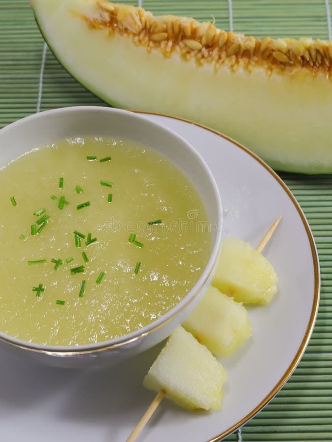 Cold melon soup stock photo. Image of restaurant, soup - 8819208