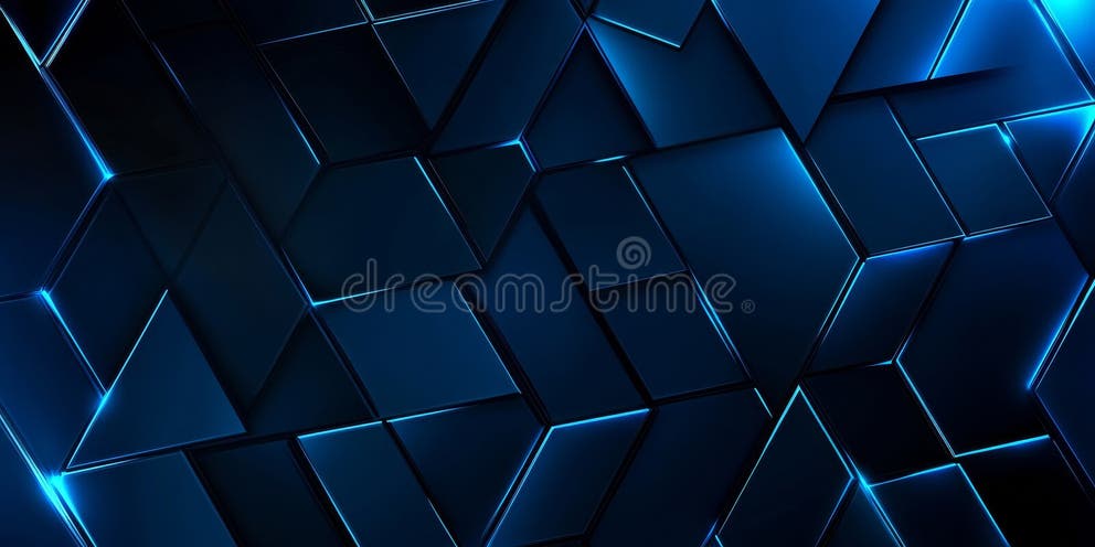 Cold Metallic Blue Background with a Triangular Block Structure. the ...
