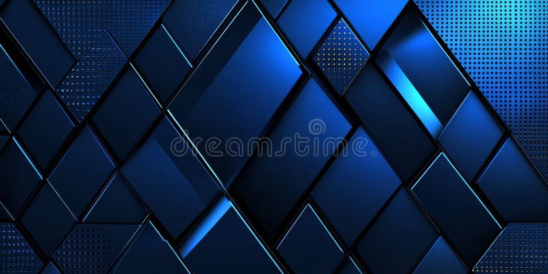 Cold Metallic Blue Background with a Triangular Block Structure. the ...