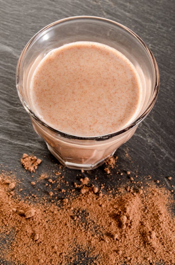 Cold Milk with Cocoa in a Glass Stock Image - Image of milk, white ...