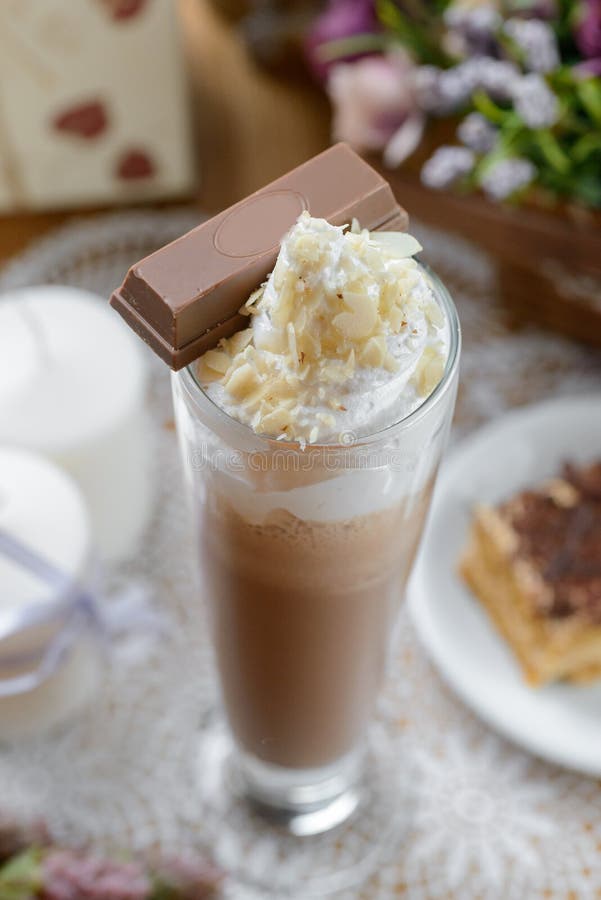 Cold sweet milkshake stock photo. Image of decoration - 110926124