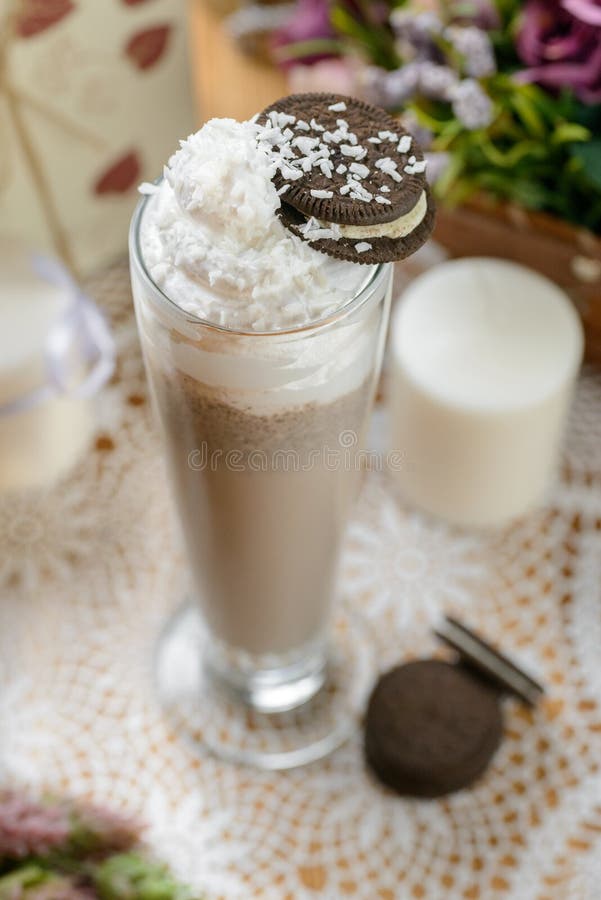 Cold sweet milkshake stock image. Image of icecream - 110926437