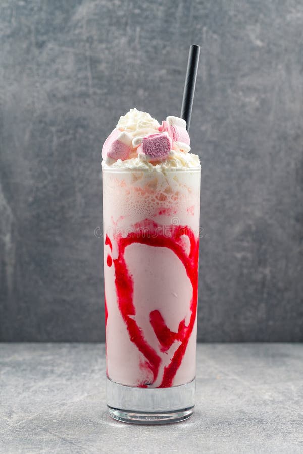 Cold Milkshake with Strawberry Jam Stock Image - Image of shake, berry ...