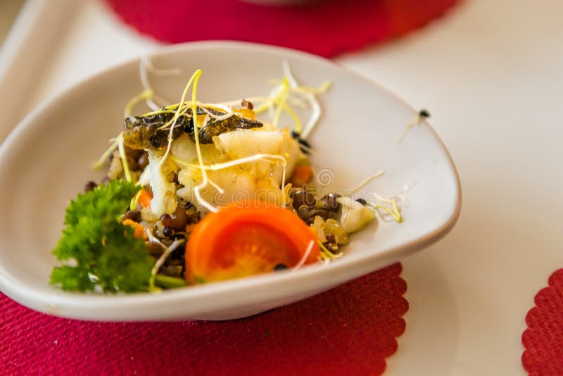 Cold mixed fish appetizers stock image. Image of food - 176314425