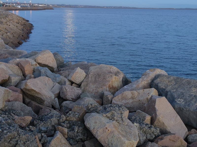 The Cold Moonlight on the Sea Stock Image - Image of coastline, summer ...