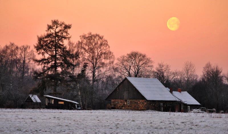 Cold Morning Warmed with the Rising Glow of the Sun through Thick ...