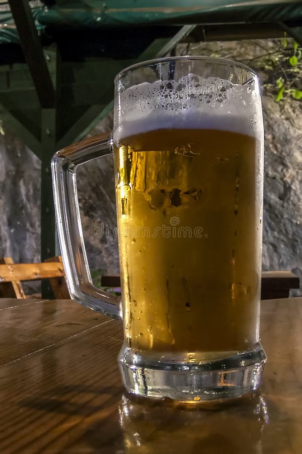 Cold mug of beer stock photo. Image of froth, booze, cellar - 95219126