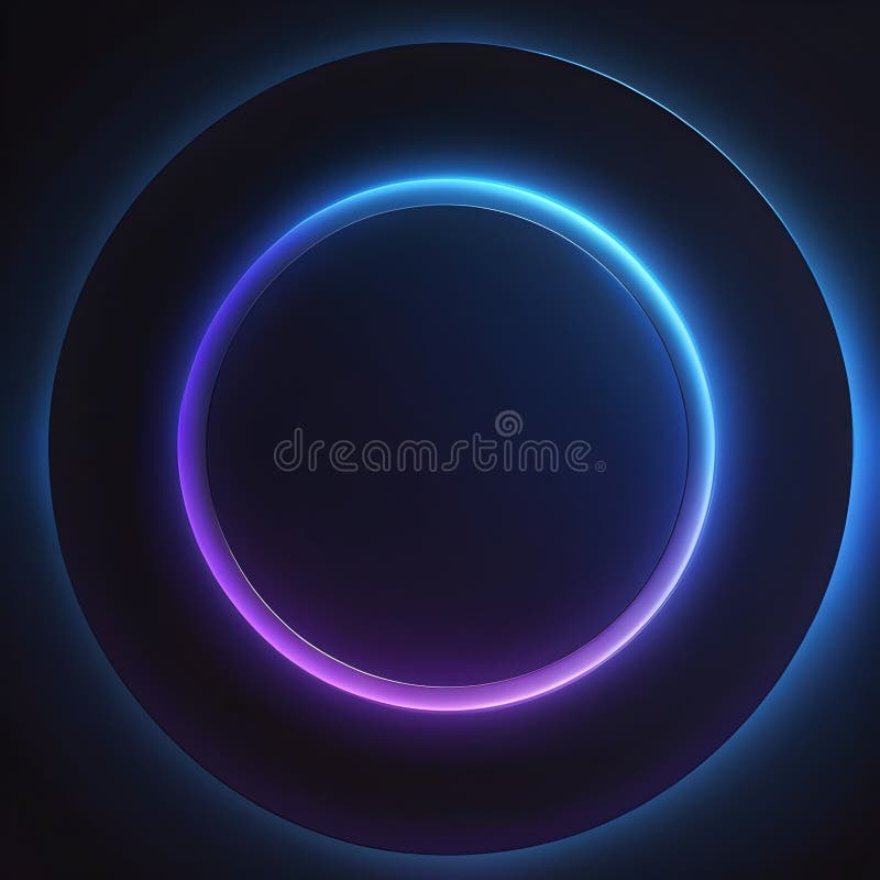 Cold Neon Ring with Soft Light on Mysterious Gradient Backdrop for Use ...