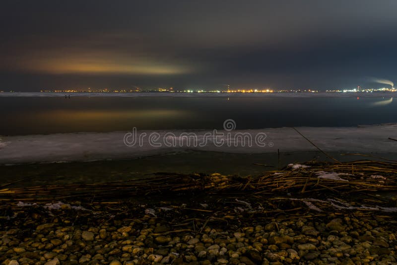 Cold Night Around Lake Bourgas Stock Image - Image of cold, night: 84806891