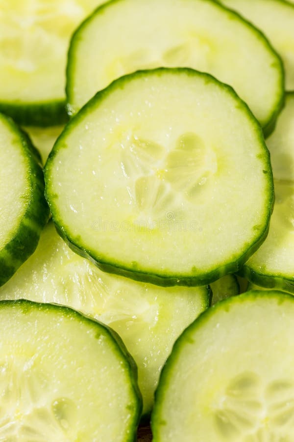 Cold Organic Green Cucumber Slices Stock Image - Image of ingredient ...